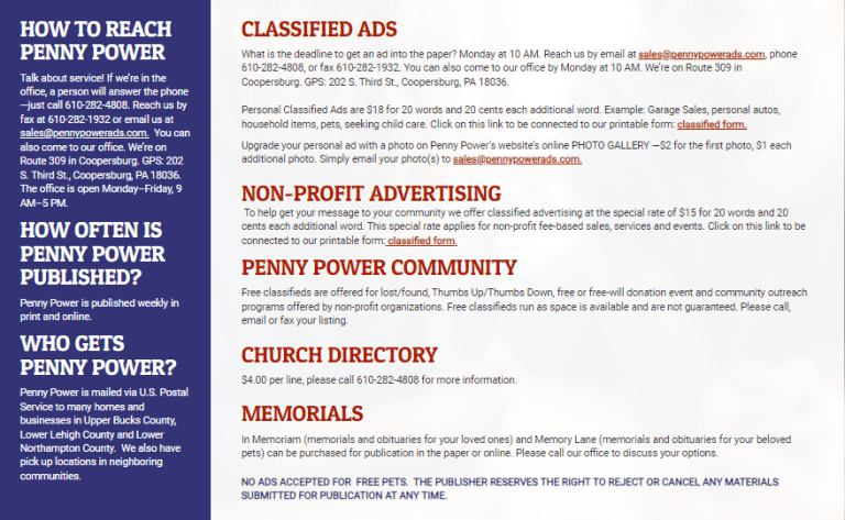 View this week's paper! - HOME - PENNY POWER